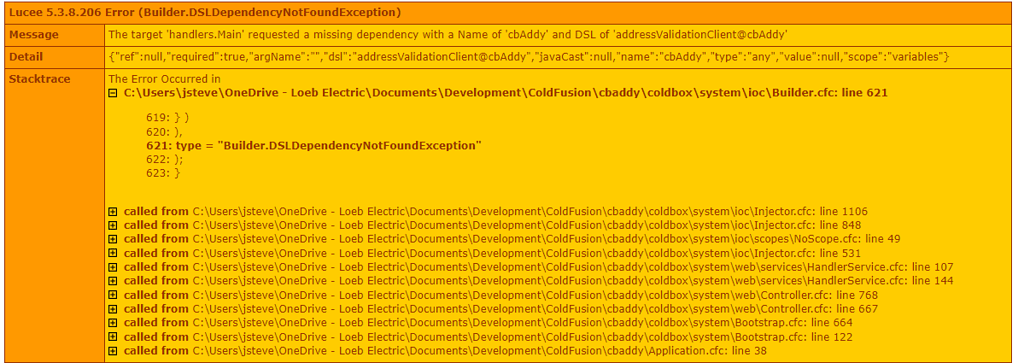 Missing dependency error with wirebox injection - Page 2 - ColdBox HMVC - Ortus Solutions Community